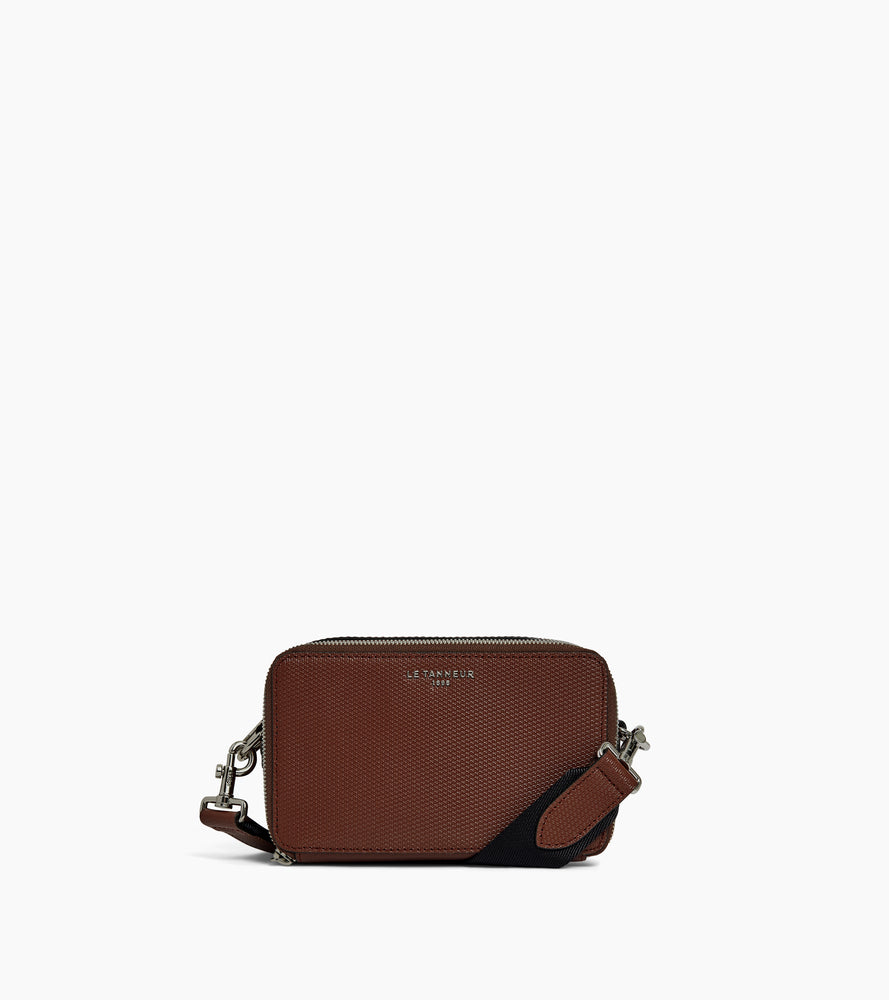 Emile small 2-compartment shoulder bag in signature T leather